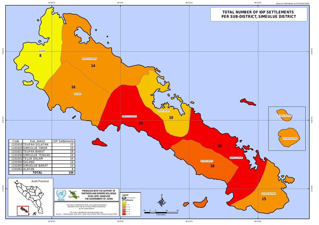 Simeulue IDP Settlements Sub district | Katalog Peta Banda Aceh